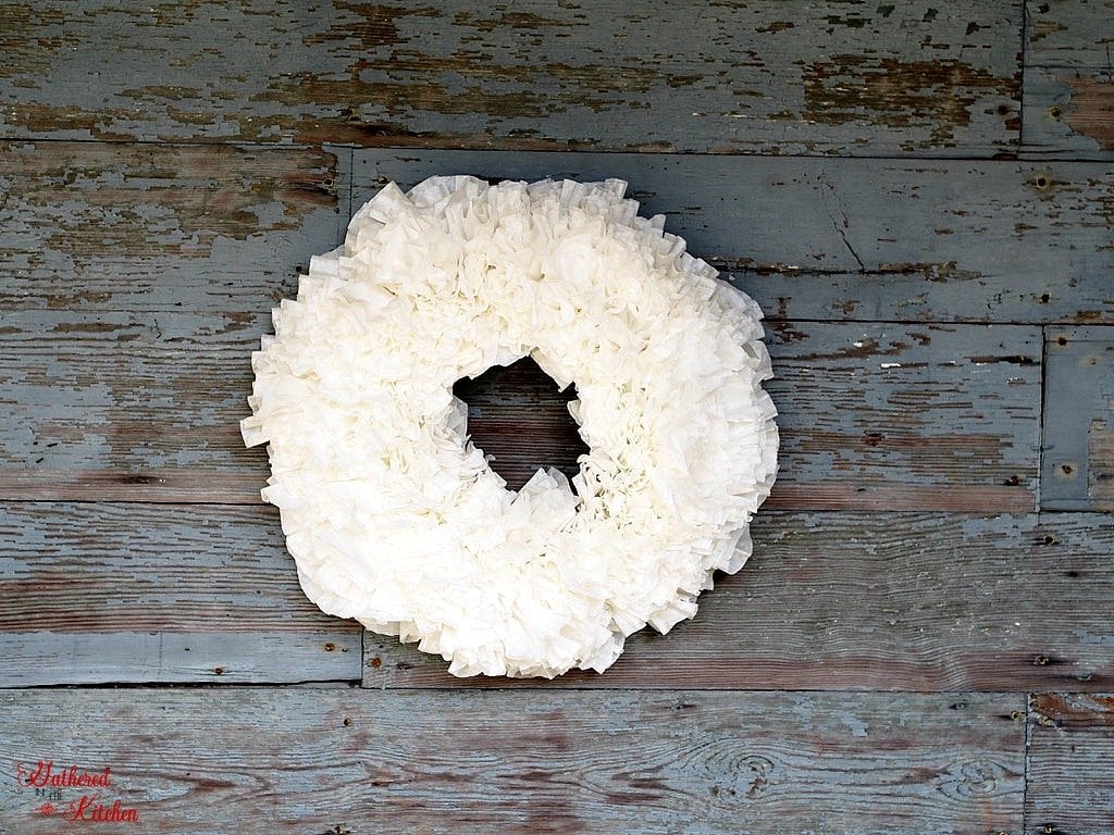 How to Make a DIY Coffee Filter Wreath | Gathered In The Kitchen