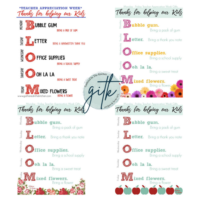 Teacher Appreciation Week Ideas | Gathered In The Kitchen
