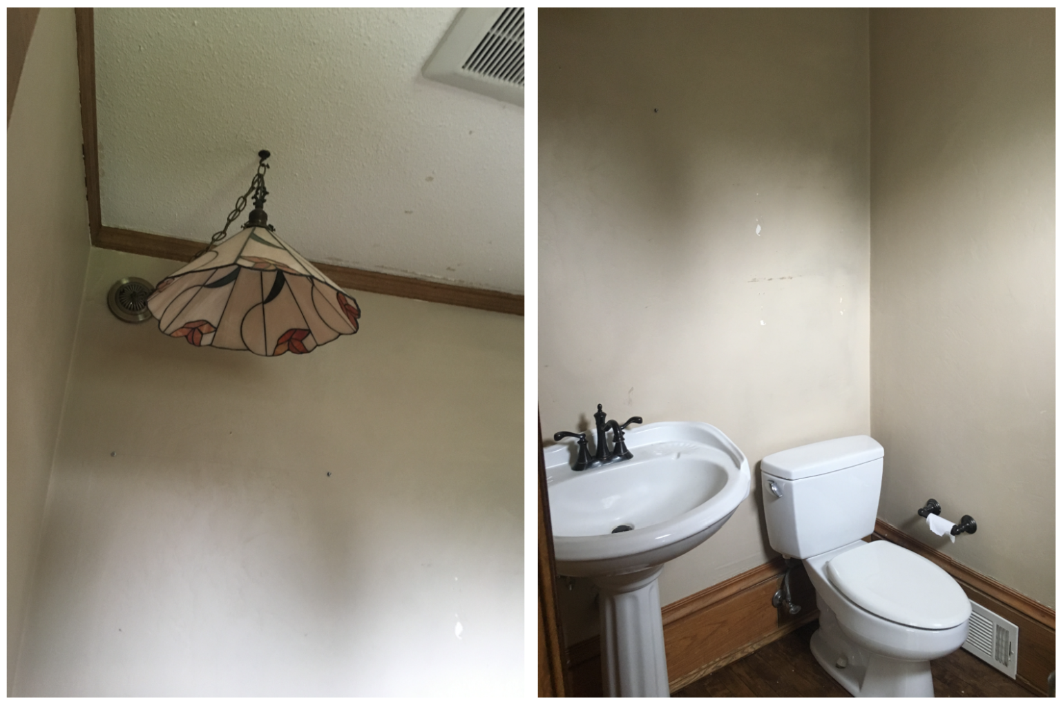 House Update #26: Half Bathroom Before & After During Fire Demo ...