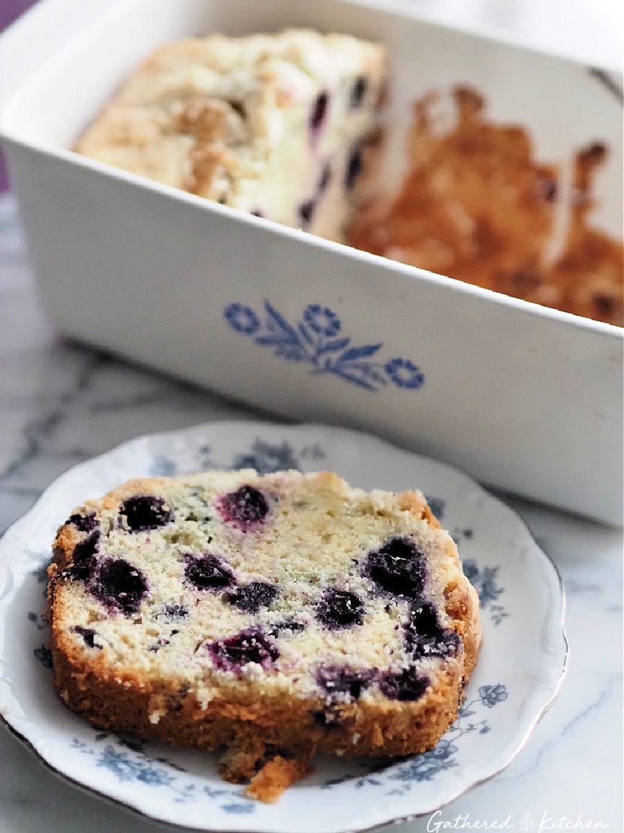 Blueberry Loaf Bread With Crumble Topping Recipe | Gathered In The Kitchen