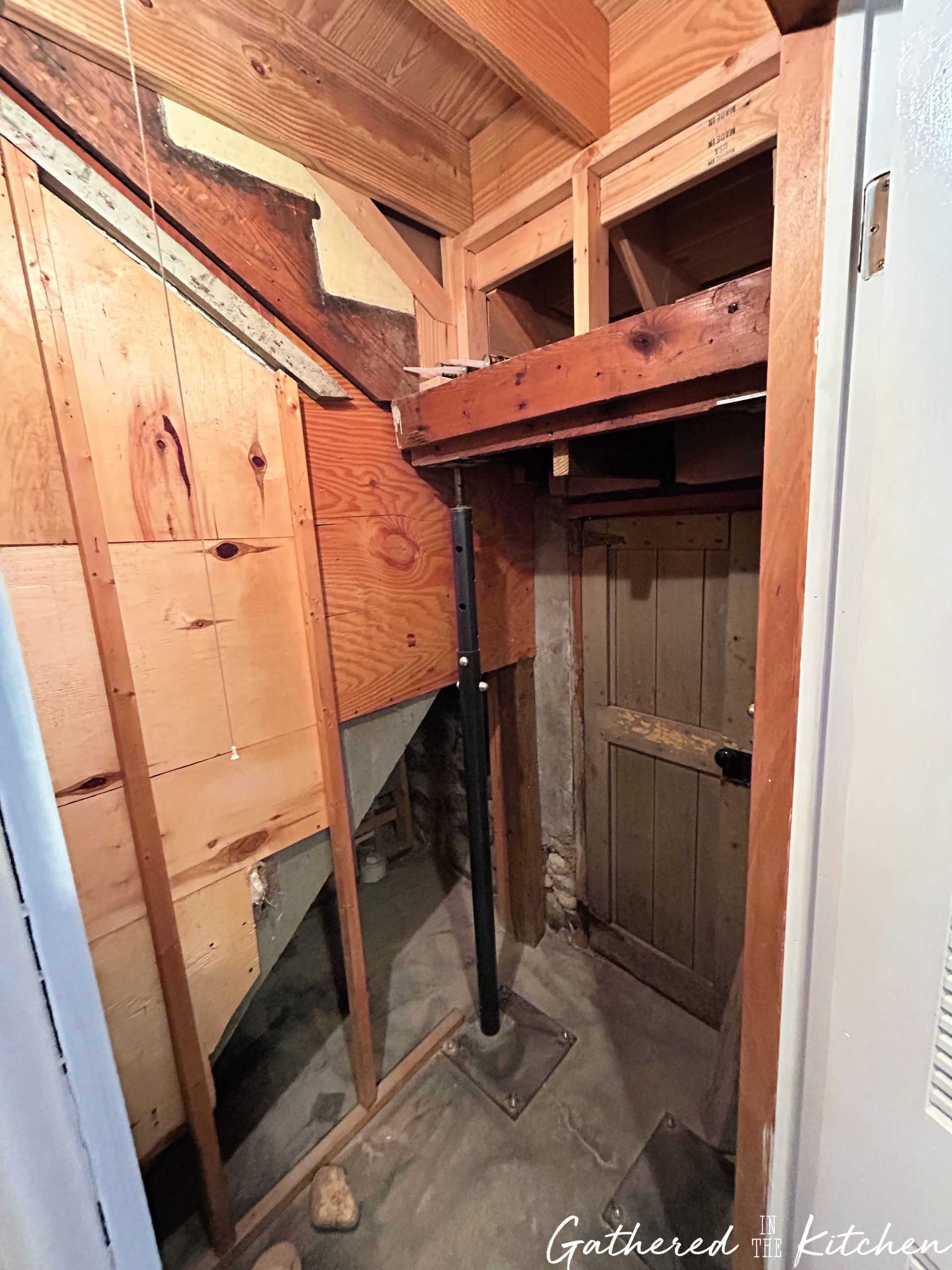 Creepy Stairwell Closet Turned Pantry Food Storage | Gathered In The ...