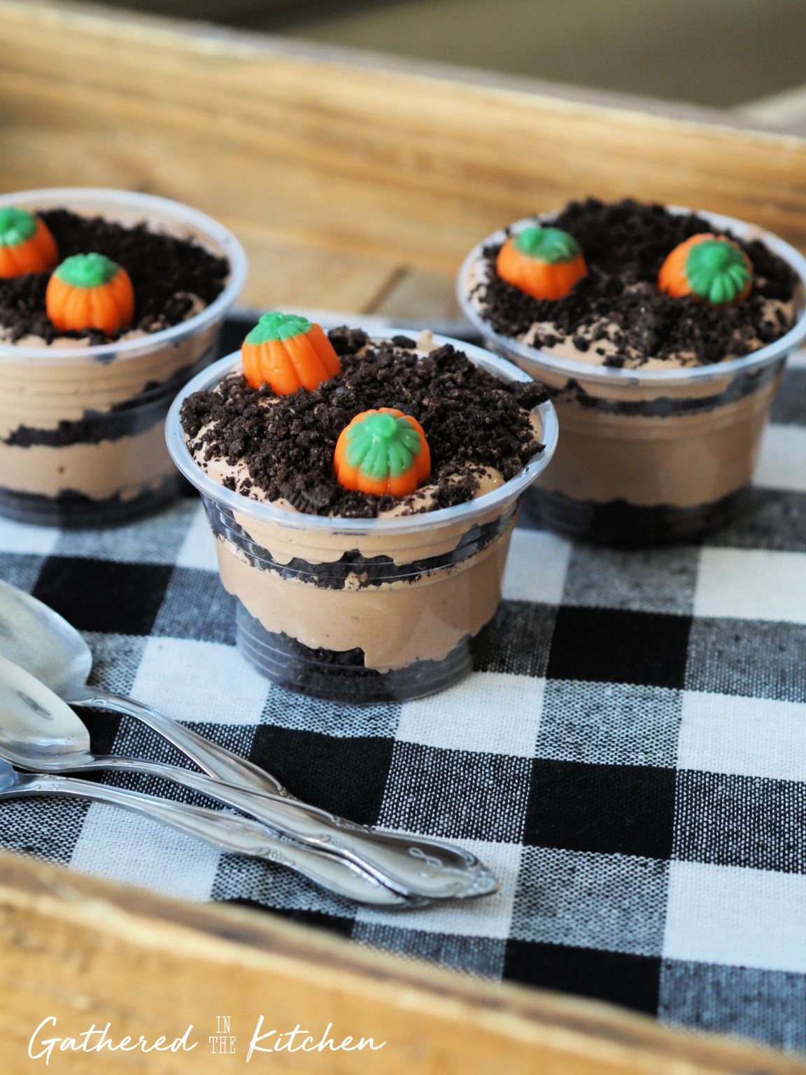 Pumpkin Patch Dirt Pudding Cups Recipe | Gathered In The Kitchen