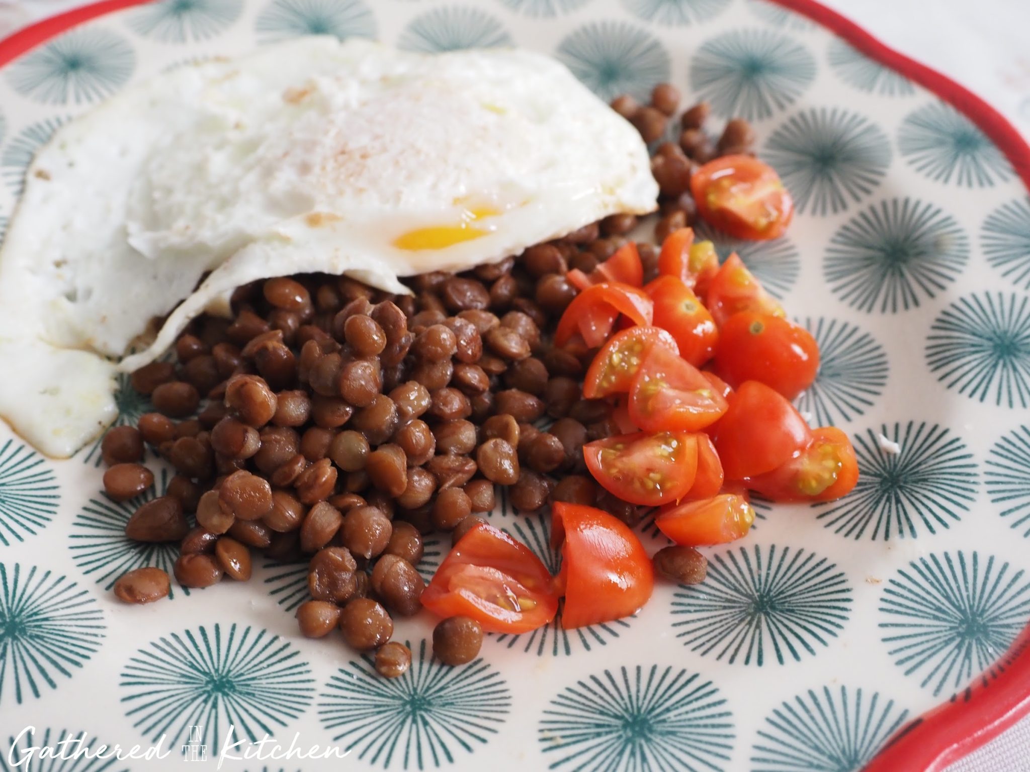 Breakfast Lentils with Fried Egg and Fresh Tomatoes | Gathered In The ...