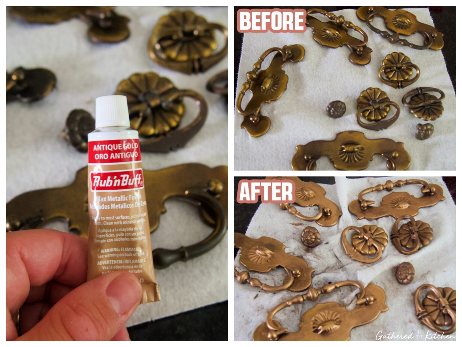 How to Apply Rub ‘n Buff to Dresser Hardware and Handles | Gathered In ...