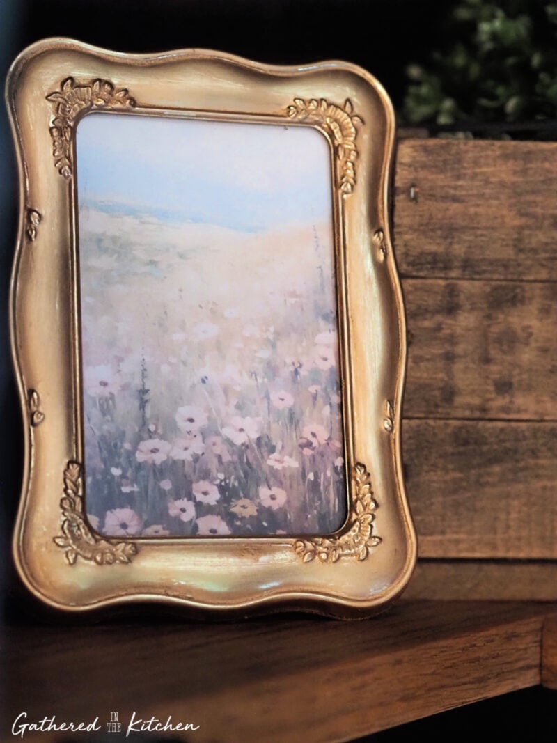 How To Update a Shiny Gold Frame with Rub ‘n Buff | Gathered In The Kitchen