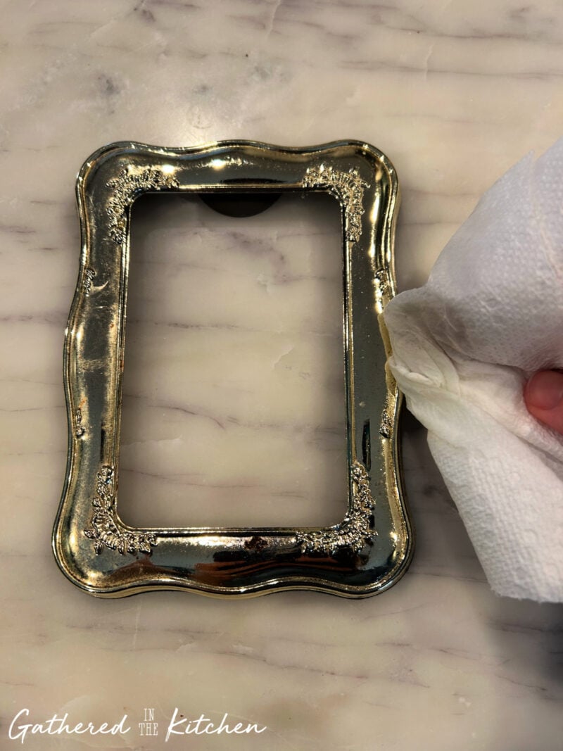 How To Update a Shiny Gold Frame with Rub ‘n Buff | Gathered In The Kitchen
