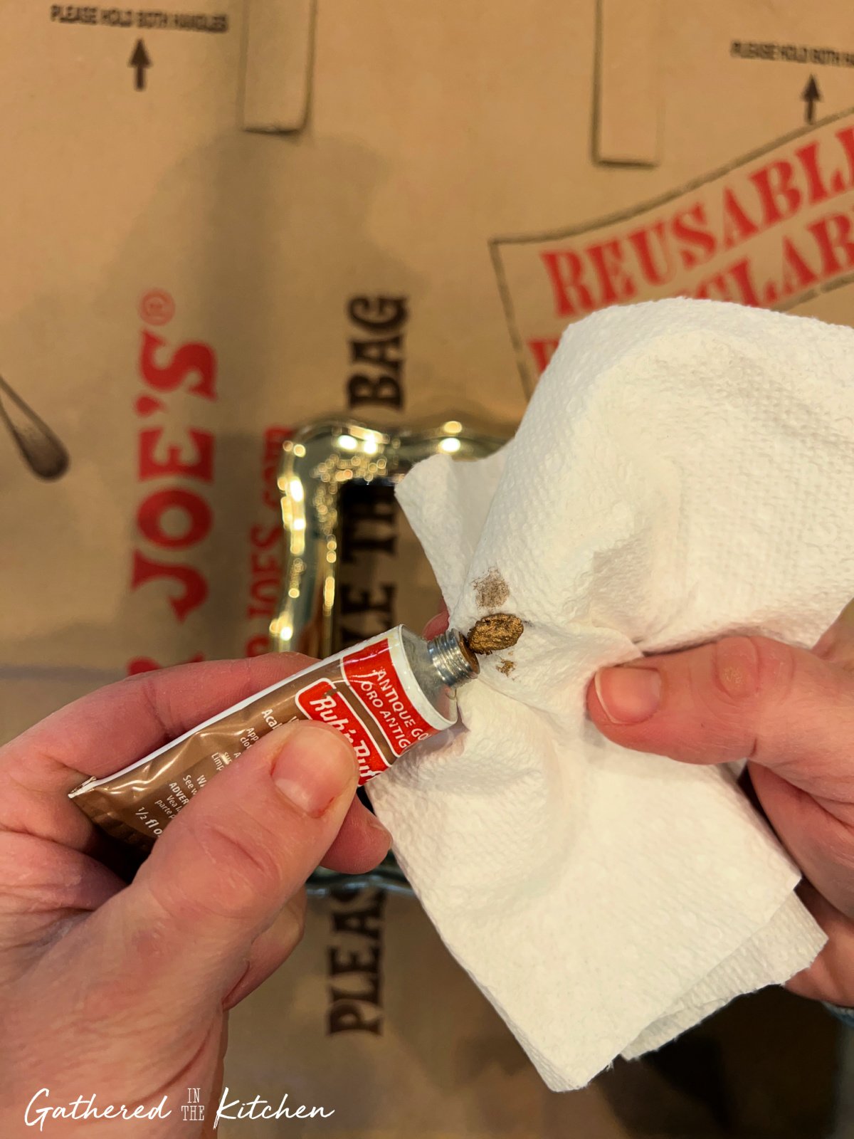 How To Update a Shiny Gold Frame with Rub ‘n Buff | Gathered In The Kitchen