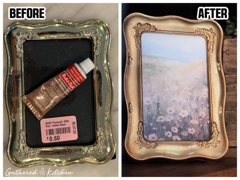How To Update a Shiny Gold Frame with Rub ‘n Buff | Gathered In The Kitchen