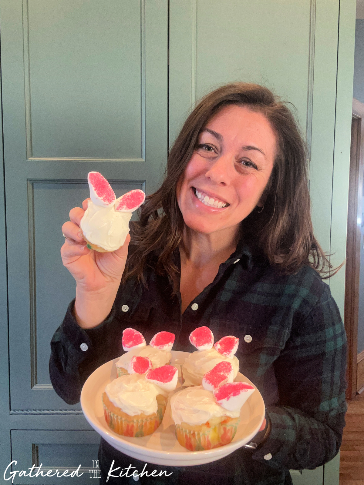 Easy Easter Bunny Ear Cupcakes Using Marshmallows | Gathered In The Kitchen