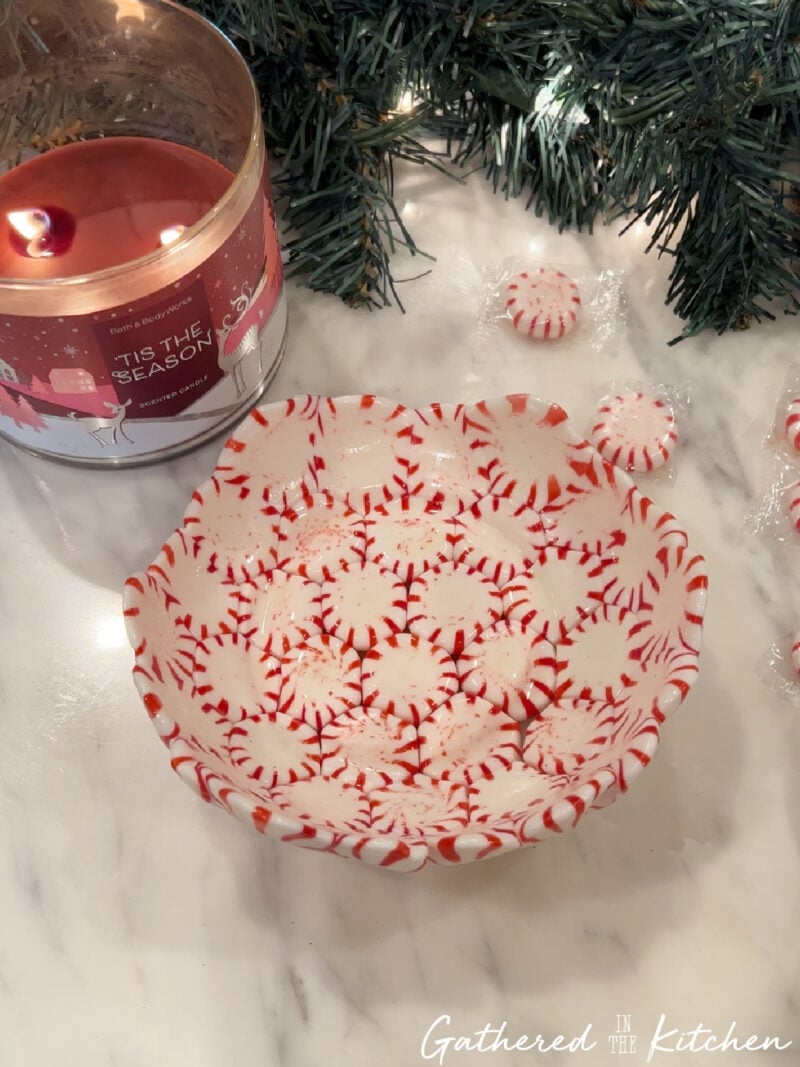 DIY Peppermint Candy Bowls | Gathered In The Kitchen